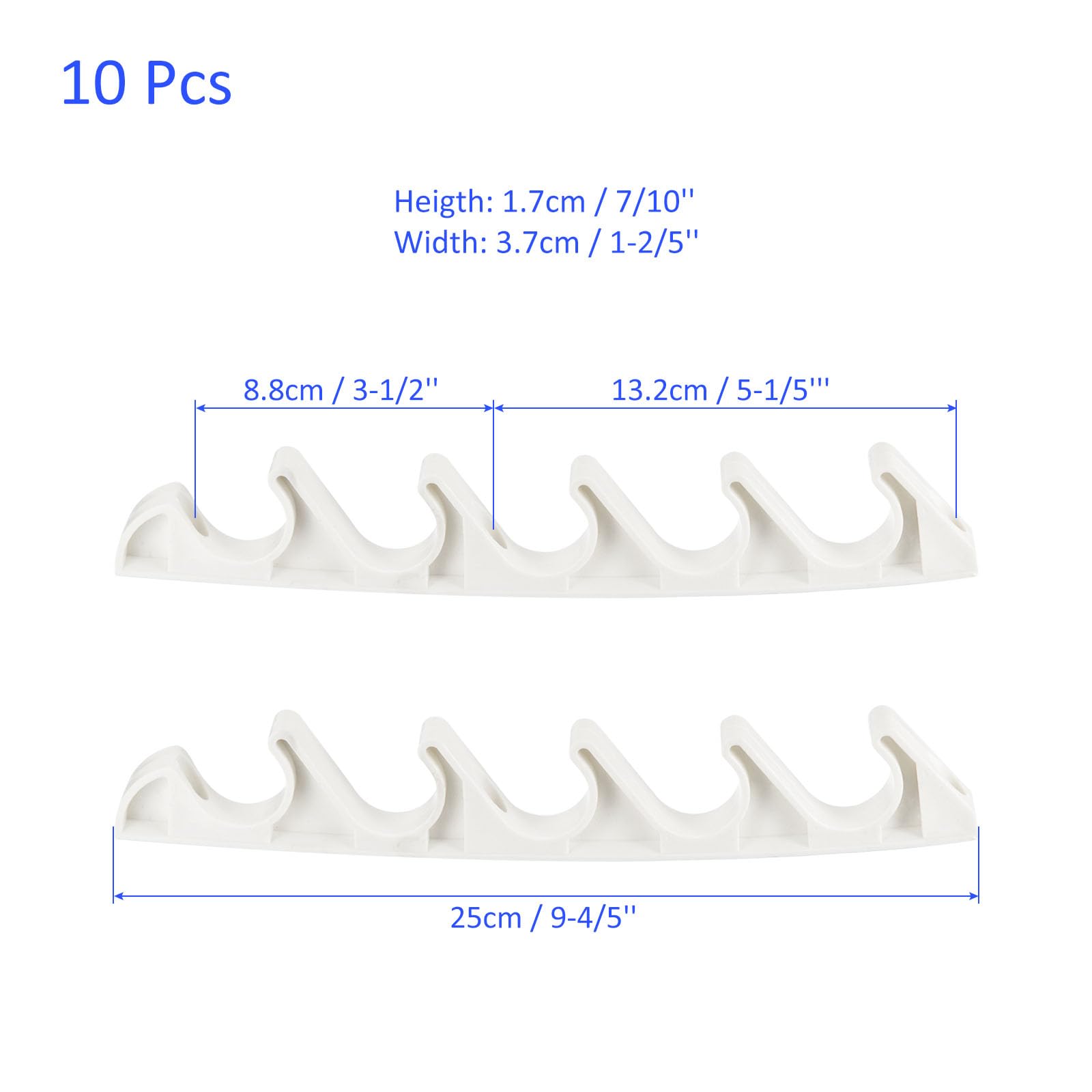 M METERXITY 10 Pack Chaise Adjustment Bracket - 5 Positions to Adjust The Inclination, Apply to Outdoor/Garden/Balcony (White)