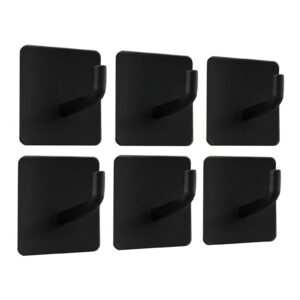 zdfrbjgㅤㅤㅤㅤ adhesive wall hooks premium stainless steel waterproof bathroom hook shower strong metal adhesive hooks, towel hook kitchen utensils office home matte black (6 pcs set) 1