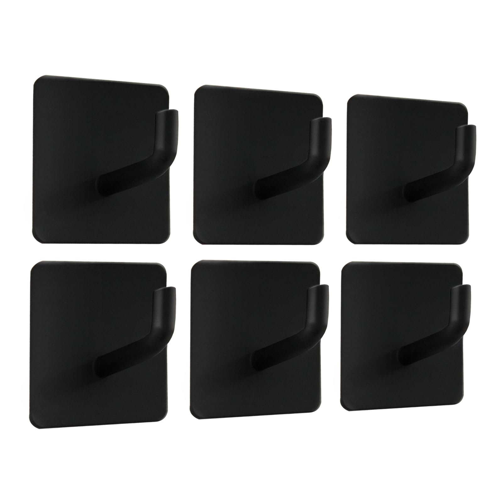 ZDFRBJGㅤㅤㅤㅤ Adhesive Wall Hooks Premium Stainless Steel Waterproof Bathroom Hook Shower Strong Metal Adhesive Hooks, Towel Hook Kitchen Utensils Office Home Matte Black (6 Pcs Set) 1