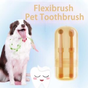 Wlgfbo Nanoflex Pet Toothbrush, Nanoflex Pet Toothbrush with Tongue Scraper, Brush Pet Toothbrush with Tongue Scraper, Brush Pet Toothbrush, Nano Flex Pet Silicone Toothbrush-2set