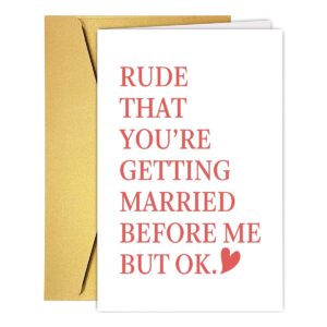 uuefktn funny wedding card for bride groom, rude engagement card for best friend, bridal shower card, funny wedding congratulations card, funny wedding shower gift