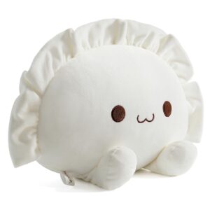 ditucu cute dumpling plush pillow funny food soup stuffed animals plushies toys soft hugging gifts for kids white 8 inch