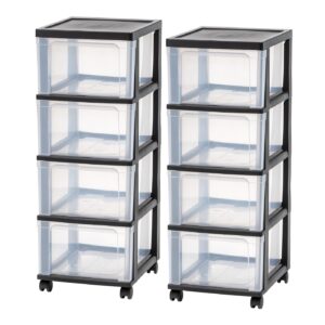 iris usa nc-4 standing storage drawers, black