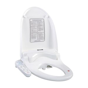 kerde 08c electric bidet toilet seat,warm water cleansing,warm air drying, heated seat,adjustable temperature settings, moving nozzle massage,white,night light, elongated,bidets for existing toilets.