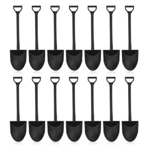 ruksifg 100pcs/pack disposable plastic shovel spoon individual packaging mini ice cream dessert spoon for family or party(black)