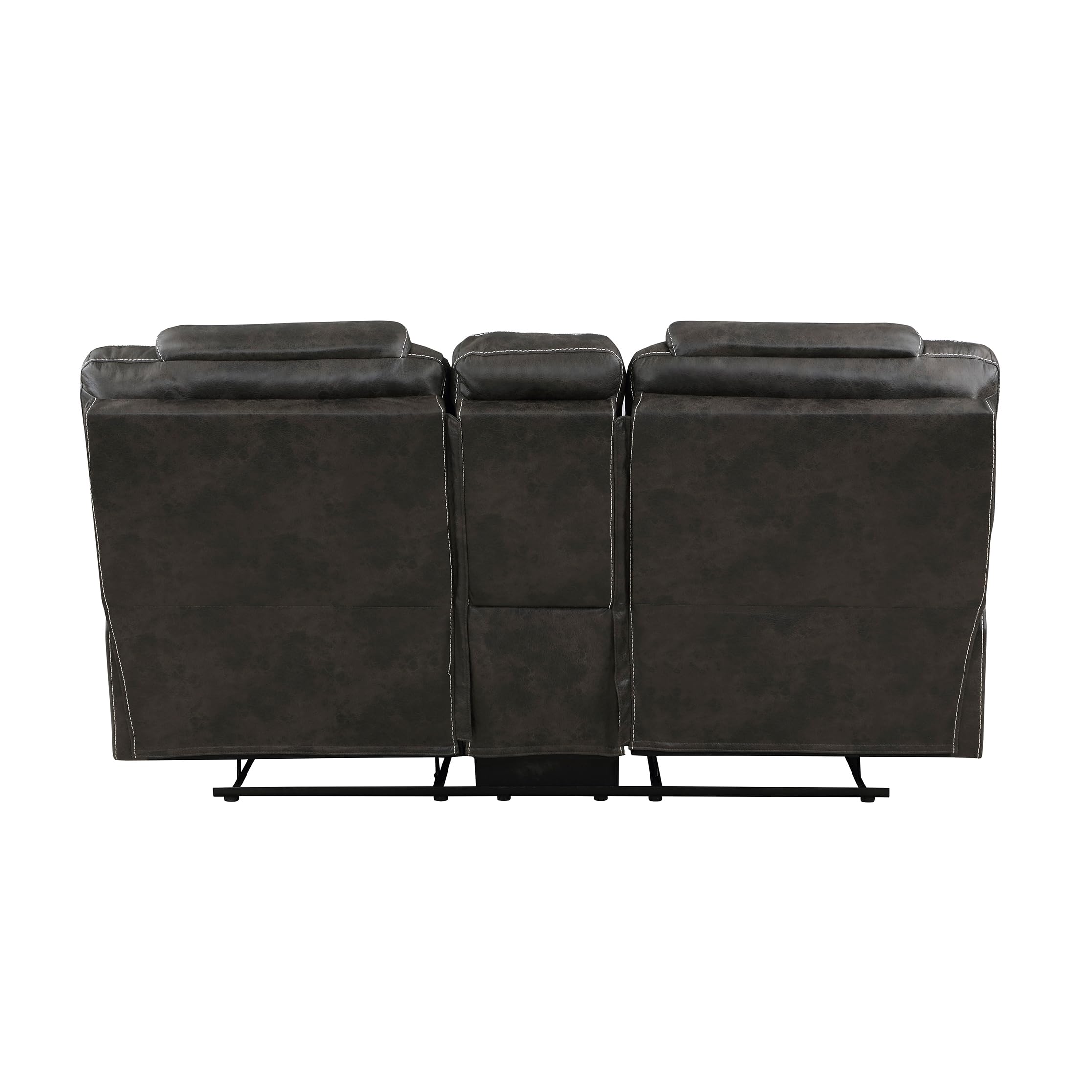 Lexicon Recife Polished Microfiber Double Reclining Loveseat, Chocolate