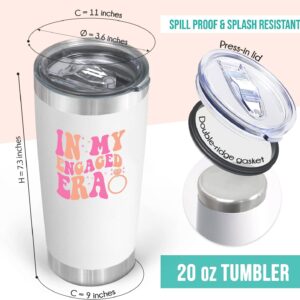 CHICKOR Engagement Gifts For Her, Women, Couple - Funny Newly Engaged Gifts Ideas For Singer Merch Fans - Cool Engaged Coffee Mug - In My Engage Era Tumbler 20 Oz - Congratulations On Your Engagement