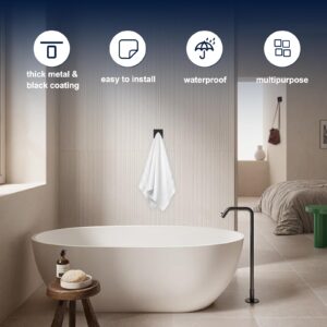 ZDFRBJGㅤㅤㅤㅤ Adhesive Wall Hooks Premium Stainless Steel Waterproof Bathroom Hook Shower Strong Metal Adhesive Hooks, Towel Hook Kitchen Utensils Office Home Matte Black (6 Pcs Set) 1