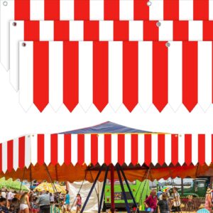 smoothnovelty carnival tent circus theme party decorations white and red striped circus awning decor 3d awning circus tent canopy for mardi gras carnival theme party decor, 9.84 x 78.74 inch (3 pcs)