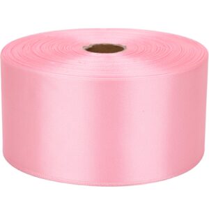 nsilu 2 inch pink satin ribbon 50 yards solid fabric ribbons roll for gift wrapping, satin weddings,flower bouquet, invitations,sewing,party decorations, holiday decorating and more