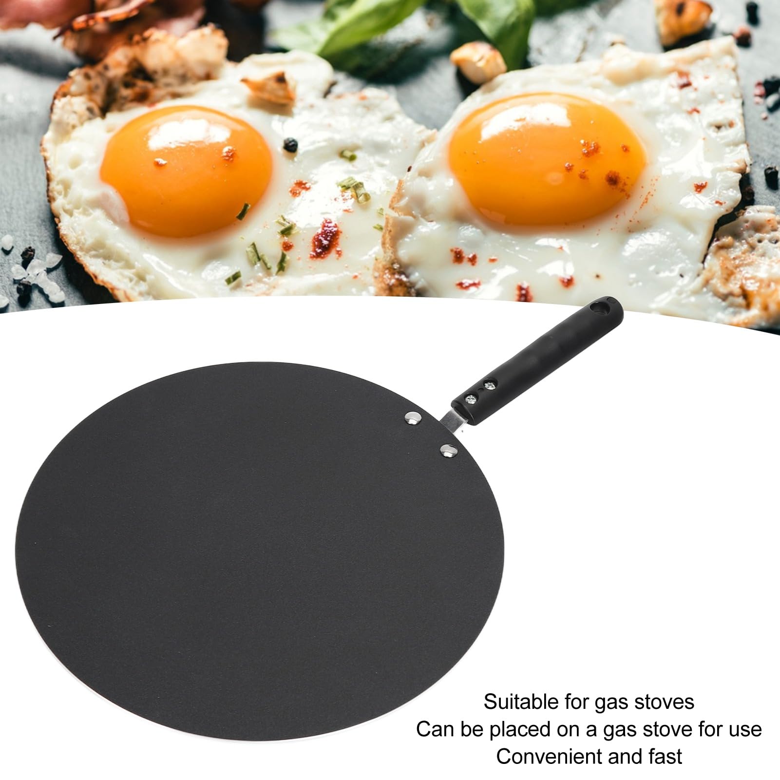 Nonstick Crepe Pan, Dosa Pan, Tawa Pan for Roti Indian, Non Stick Pancake Griddle Compatible with Gas Stove, for Pancakes, Eggs, Omlets, Quesadillas, Tortillas