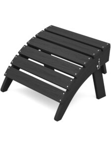 kingyes folding adirondack ottoman for adirondack chair, black