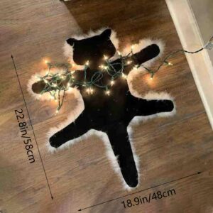 Light Up Fried Cat Rug, Funny Aunt Bethany’s Fried Pussycat Rug from National Lampoon’s Humour Christmas Vacation Decoration Carpet, Christmas Lights Decoration for Family Friends