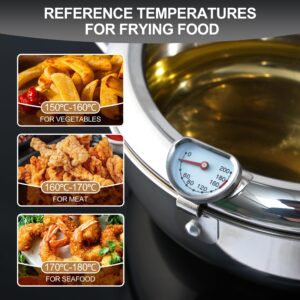 KYACHITOS 3.4L Deep Fryer Pot (24CM, 9.4inch), 304 Stainless Steel Small Deep Fryer with Oil Filtration, Japanese Style Deep Fryer Pot with Temperature Control