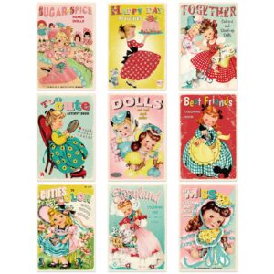 whaline 36 pack vintage greeting cards cute girls note cards with envelopes stickers retro blank cards assortment for birthday bridal shower