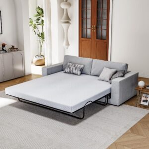 dyonery 4.5 inch full memory foam sofa bed mattress with fiberglass-free fabric and washable cover for sleeper sofa, couch beds, full size mattress, white (sofa not included)