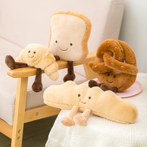 NatureMan 9" Croissant Plush Toy Cute Croissant Bread Pillow Stuffed Animals Funny Soft Food Plushies Toy (Croissant)