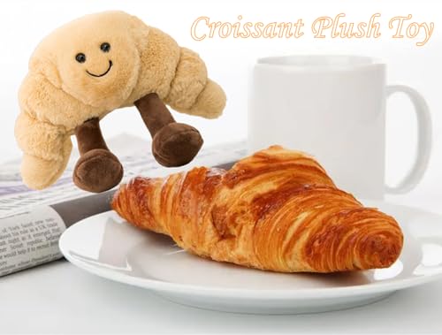 NatureMan 9" Croissant Plush Toy Cute Croissant Bread Pillow Stuffed Animals Funny Soft Food Plushies Toy (Croissant)