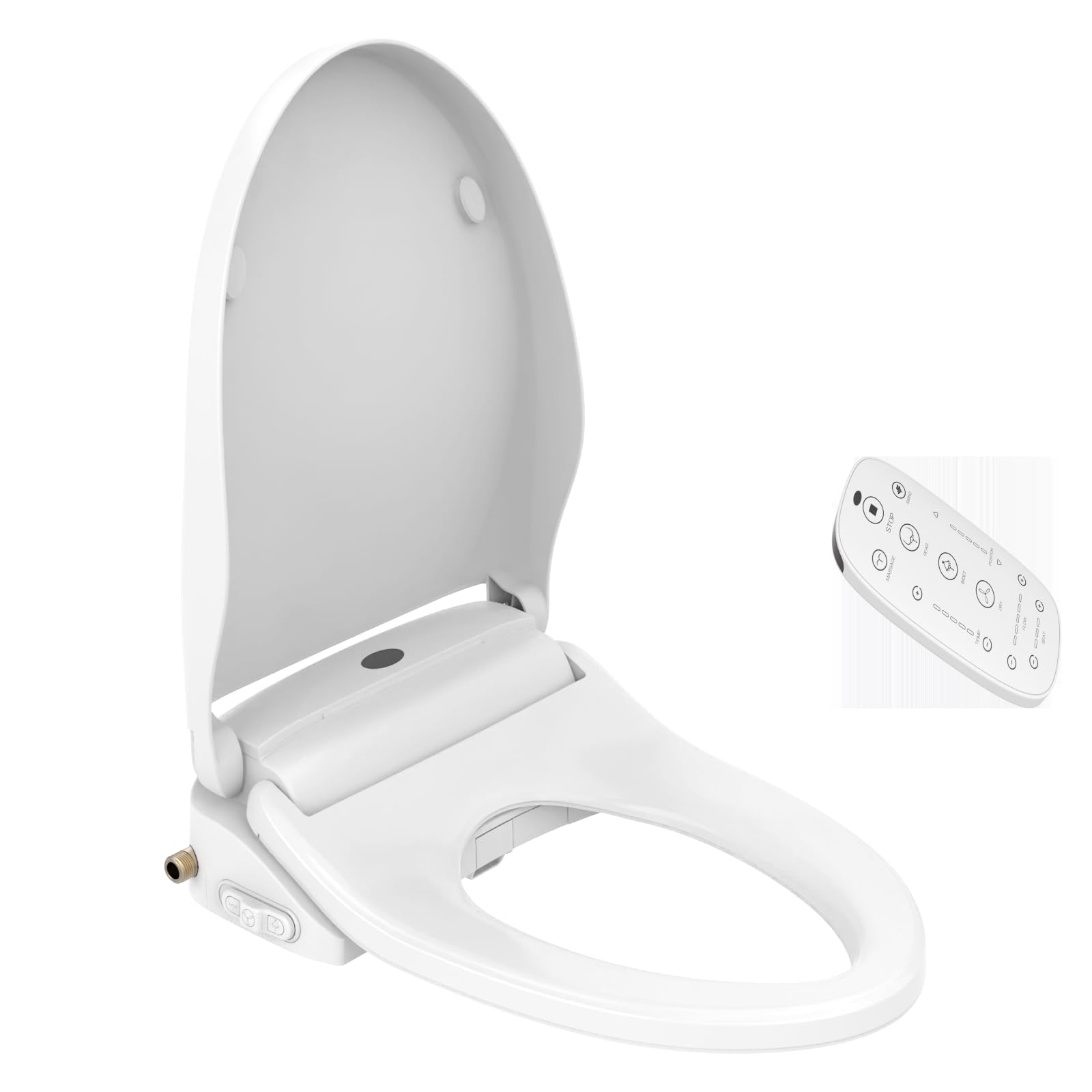 Smart Toilet Seat: Elongated Round Bidet Toilet Seat with Heated - Electric Remote Sprayer - Warm Air Dryer Toilet Attachment