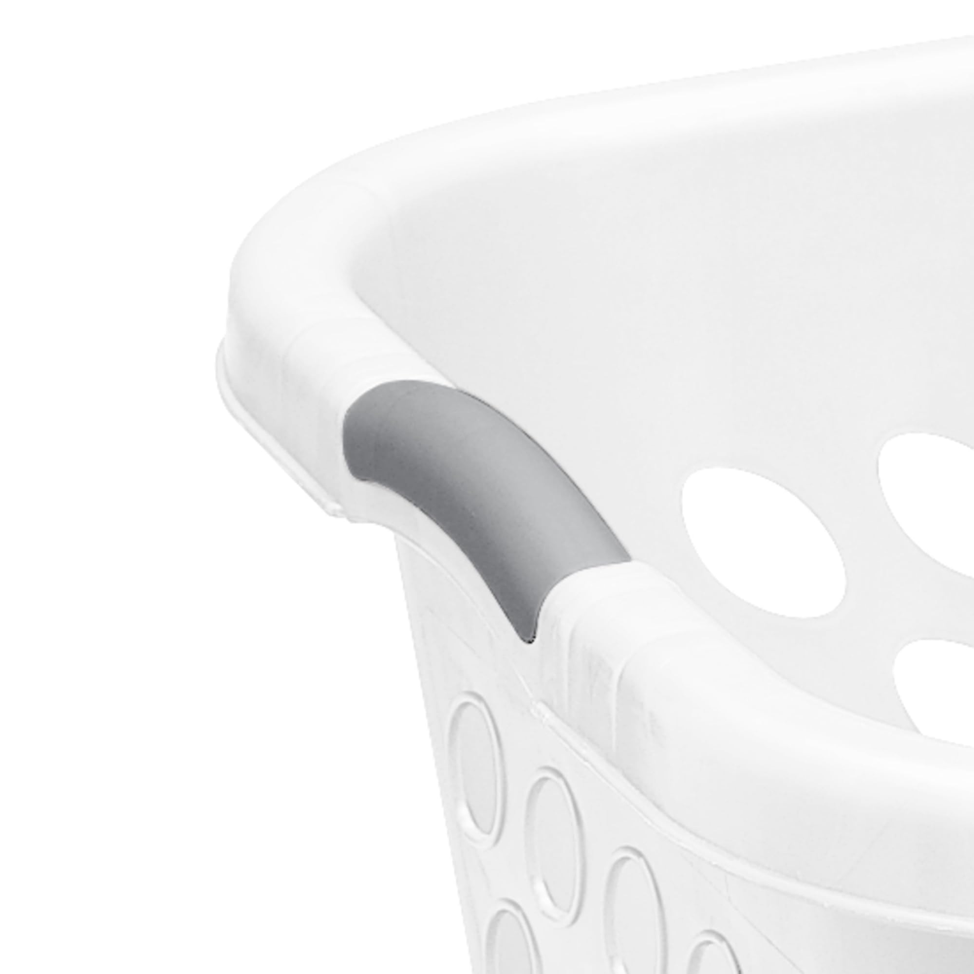 PEtbon 1.5 Storage Bushel Square Laundry Basket Plastic, Laundry Hamper White