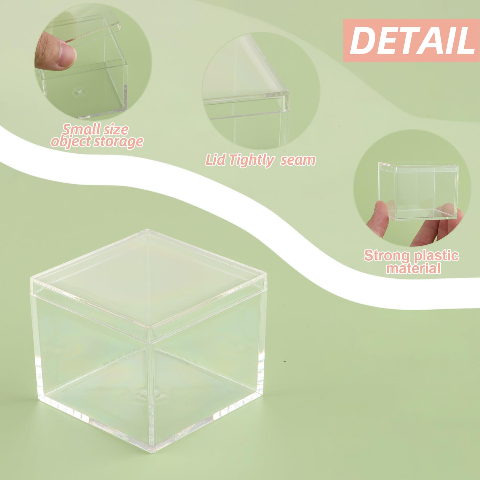 MUXHEL 30 Pcs Clear Acrylic Boxes, 2.1" x 2.1" x 1.7" Small Acrylic Box with Lid, Plastic Acrylic Gift Boxes for Display Tiny Jewelry and Collecting Action Figures Toys