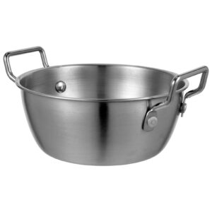 upkoch ramen cooking pot 13cm stainless steel pasta stockpot korea noodle pot japanese soup serving bowl induction saucepan stewpot for stovetop camping cookware silver