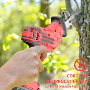 Reciprocating Saw Cordless， Battery Operated Sawzall With 9 Saw Blades For Wood & Metal, Trees, Pvc Cutting, And Fast Charger/Efficient Cutting