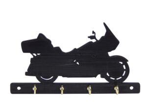 key rack holder hanger compatible with harley road king motorcycle wall entryway organization housewarming new home gift - 6" x 3 3/8" x 3/16" - four hooks