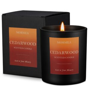 mormea scented candles, cedarwood aromatherapy candles for home scented, natural soy wax candles, 8oz long lasting candles for men & women, jar candles for birthday & holiday