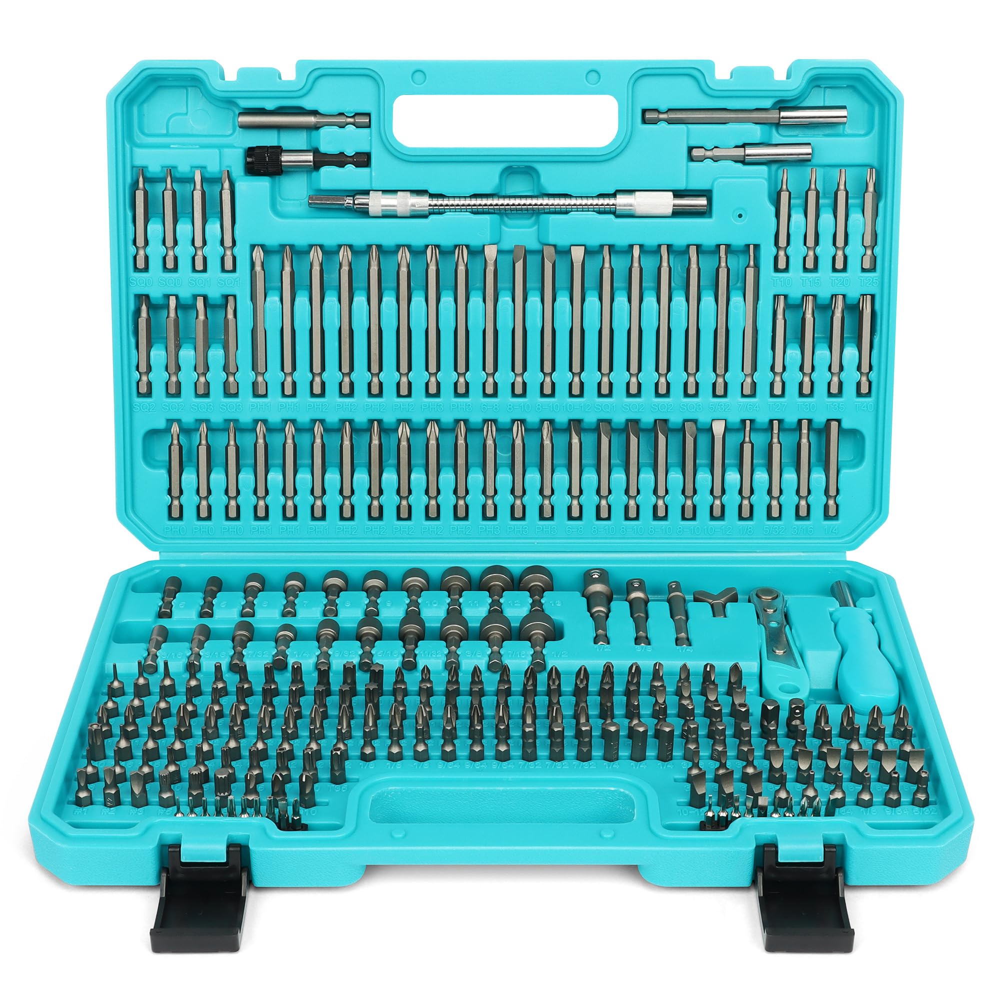 Amartisan 258-Piece Ultimate Screwdriver Bit Set, Chrome Vanadium Steel Driver Bit Set, Security bit set, Includes Bits Holder, Nut Driver, etc (Blue)