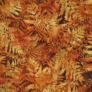 hoffman bali batik autumn trail fern, fabric by the yard (fox)