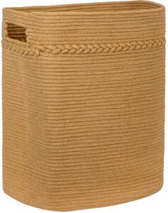 collapsible laundry hamper by homlikelan,75l large cotton woven laundry basket with handles,20"tall blanket basket for living room,bedroom,storage basket for clothes,toys,jute