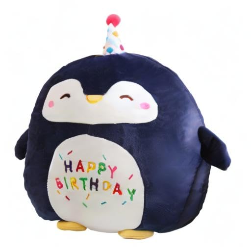 Fawowe Penguin Plush Toy Penguin Stuffed Animal Cute Birthday Penguin Plushies Pillow Soft Happy Birthday Plush Toy Gifts for Kids Home Decor