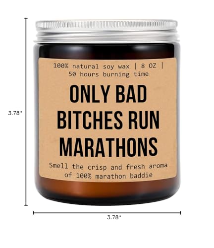 Only Bad Bitches Run Marathons Candle - Gift for Marathon Runner - Marathon Gift Candle - Marathon Girl Gift - Gift for Him Her