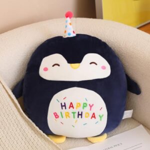 Fawowe Penguin Plush Toy Penguin Stuffed Animal Cute Birthday Penguin Plushies Pillow Soft Happy Birthday Plush Toy Gifts for Kids Home Decor