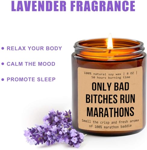 Only Bad Bitches Run Marathons Candle - Gift for Marathon Runner - Marathon Gift Candle - Marathon Girl Gift - Gift for Him Her