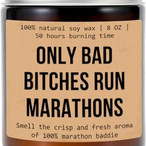 Only Bad Bitches Run Marathons Candle - Gift for Marathon Runner - Marathon Gift Candle - Marathon Girl Gift - Gift for Him Her