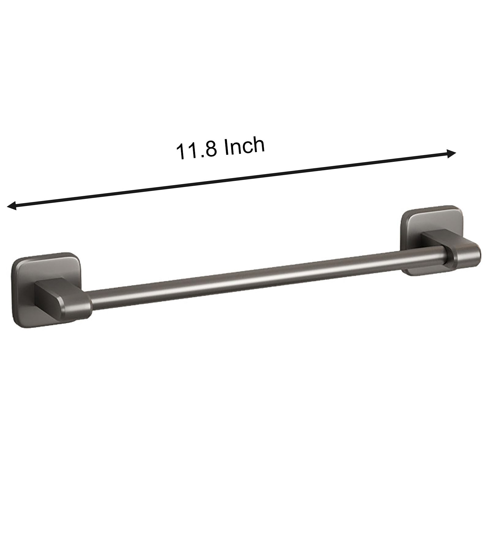 YIKANGHENG Towel Rack, 11.8 Inch No Punching Aluminium Towle Rod for Hanging of Towel and Shoes in Bathroom and Bedroom (Gray)