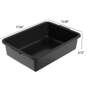 Oymlclivisa 12 Packs 13 L Plastic Commercial Bus Boxes, Plastic Restaurant Dish Tubs, Black