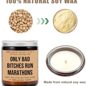 Only Bad Bitches Run Marathons Candle - Gift for Marathon Runner - Marathon Gift Candle - Marathon Girl Gift - Gift for Him Her