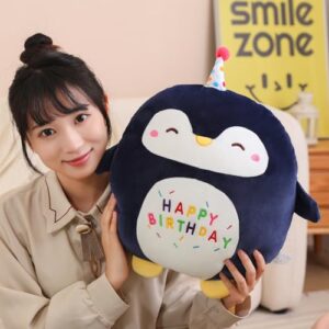 Fawowe Penguin Plush Toy Penguin Stuffed Animal Cute Birthday Penguin Plushies Pillow Soft Happy Birthday Plush Toy Gifts for Kids Home Decor