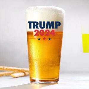 Patriots Cave Trump 2024 16 OZ Pint Glass | Gift Box Included | Will Not Fade & Made In USA & Dishwasher Safe | Patriotic Gift for Dad, Beer Gift for Husband, Maga Trump Merch