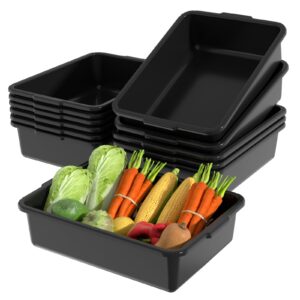 oymlclivisa 12 packs 13 l plastic commercial bus boxes, plastic restaurant dish tubs, black