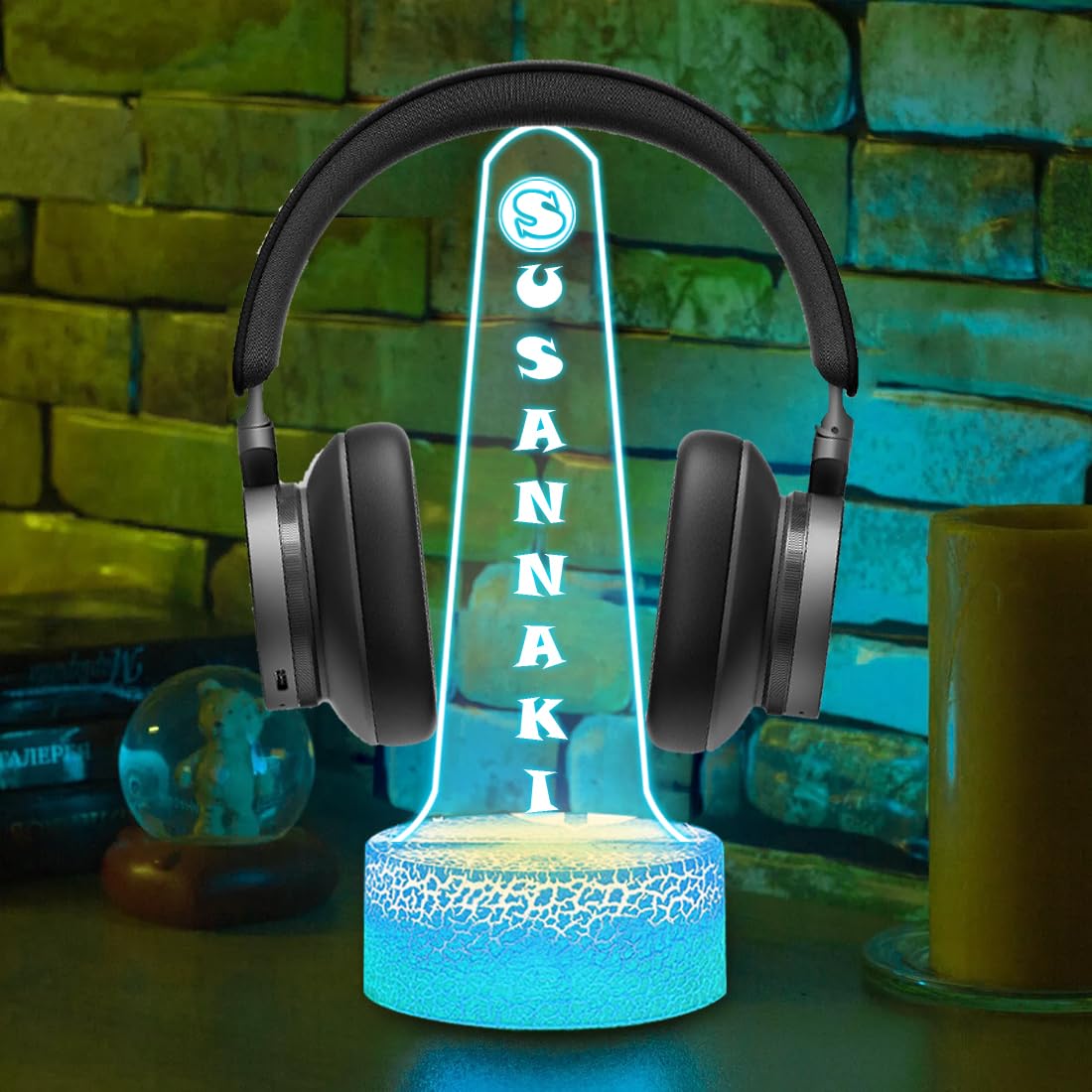 XIAO.Z Personalized Headphone Stand with Light, Custom Name Gamertag Sign, Custom Headset Holder Night Light,Gamer Name LED Neon Sign,Christmas Valentine's Day Gamer Boyfriend Gift,Gamer Accessories