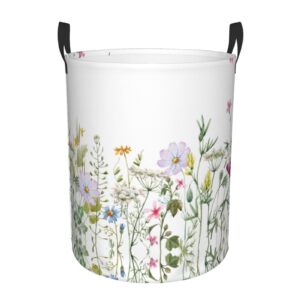 wildflowers laundry basket organizer collapsible laundry hamper nursery storage basket bin with handles for clothes toy bathroom room