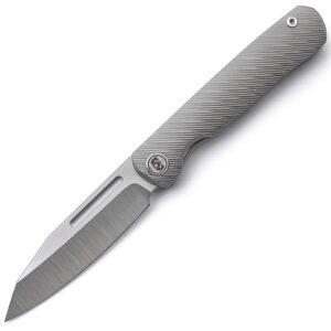 miguron knives m ekry front flipper folding knife 3.35" hand hollow ground rubbed cpm-20cv satin blade sandblasting titanium handle camping hiking pocket knife mgr-617gy