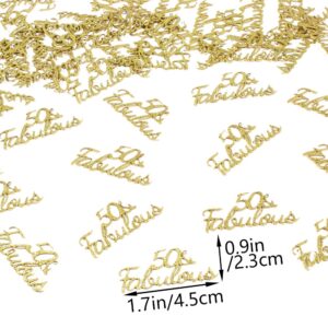 Happy Birthday Party Table Confetti Glitter Gold 50 and Fabulous Table Scatter Decorations for 50 Years Old Birthday/Wedding Anniversary Party Favor Decor Supplies 100PCS