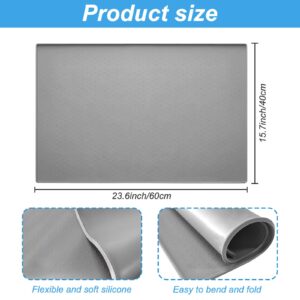 YEXEXINM Waterproof Water Cooler Dispenser Mat with Raised Edge for Foor Hardwood Floor and Countertop Protector, Non-Slip Water Dispenser Mat Heat Resistant, Easy to Clean, 24" x 16", Grey