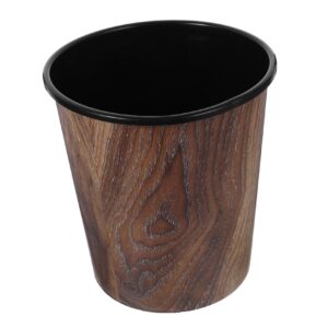 lalafina retro imitation wood grain trash can wooden trash can bamboo wastebasket hotel trash can kitchen bin slim recycle can compost bin garbage can office high capacity plastic trash bin