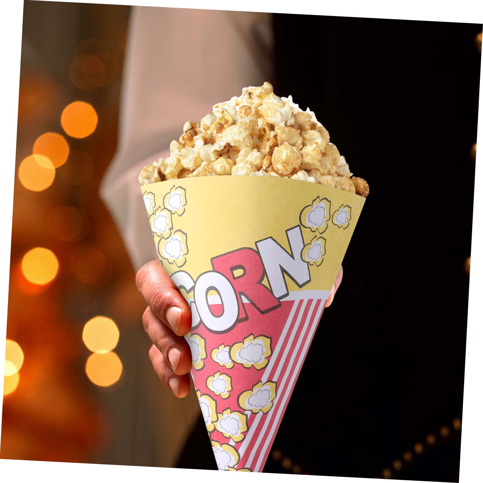 50pcs Popcorn Triangle Paper Bags Cone Shaped Treat Bags Striped Mini Bags Mini Snacks Snack Holder Bag Snacks for Kids Baby Shower Decorations Food Supplies Child